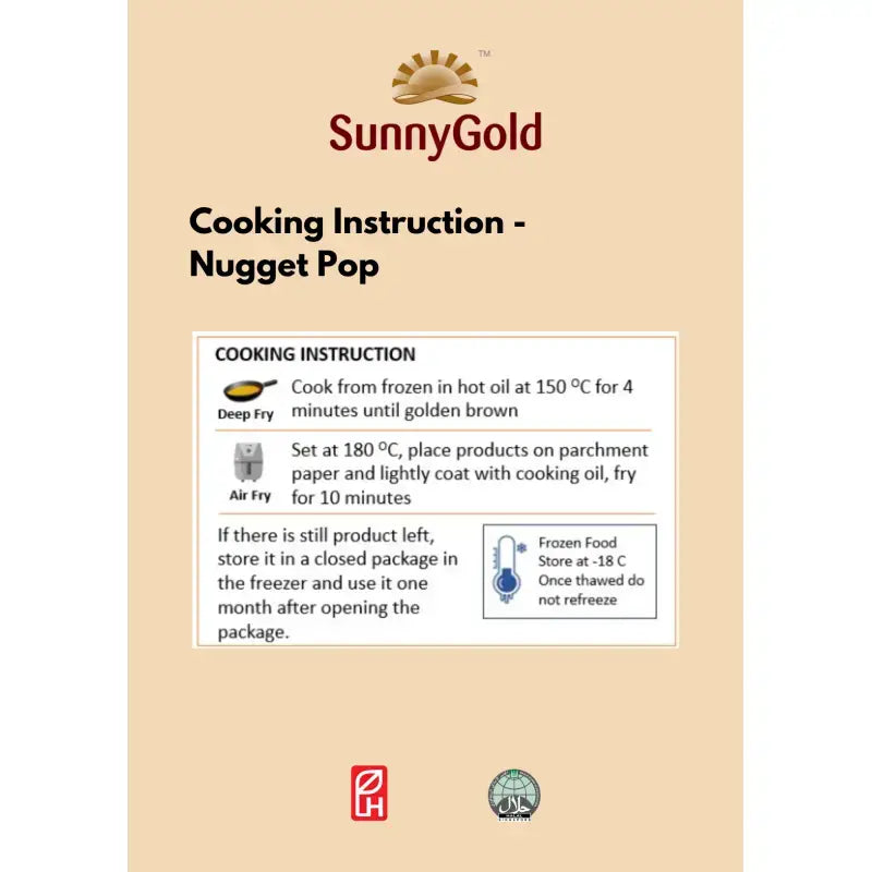 Sunnygold Chicken Nugget Pop 440g - 20 to 21pcs – Leong Hup Food